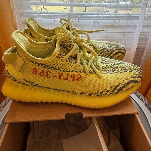 adidas | Shoes | Adidas Yeezy Boost Neon Yellow Sneakers | Poshmark